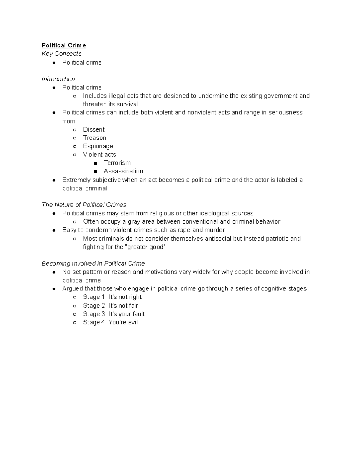 11 Political Crime and Tension - Political Crime Key Concepts Political ...