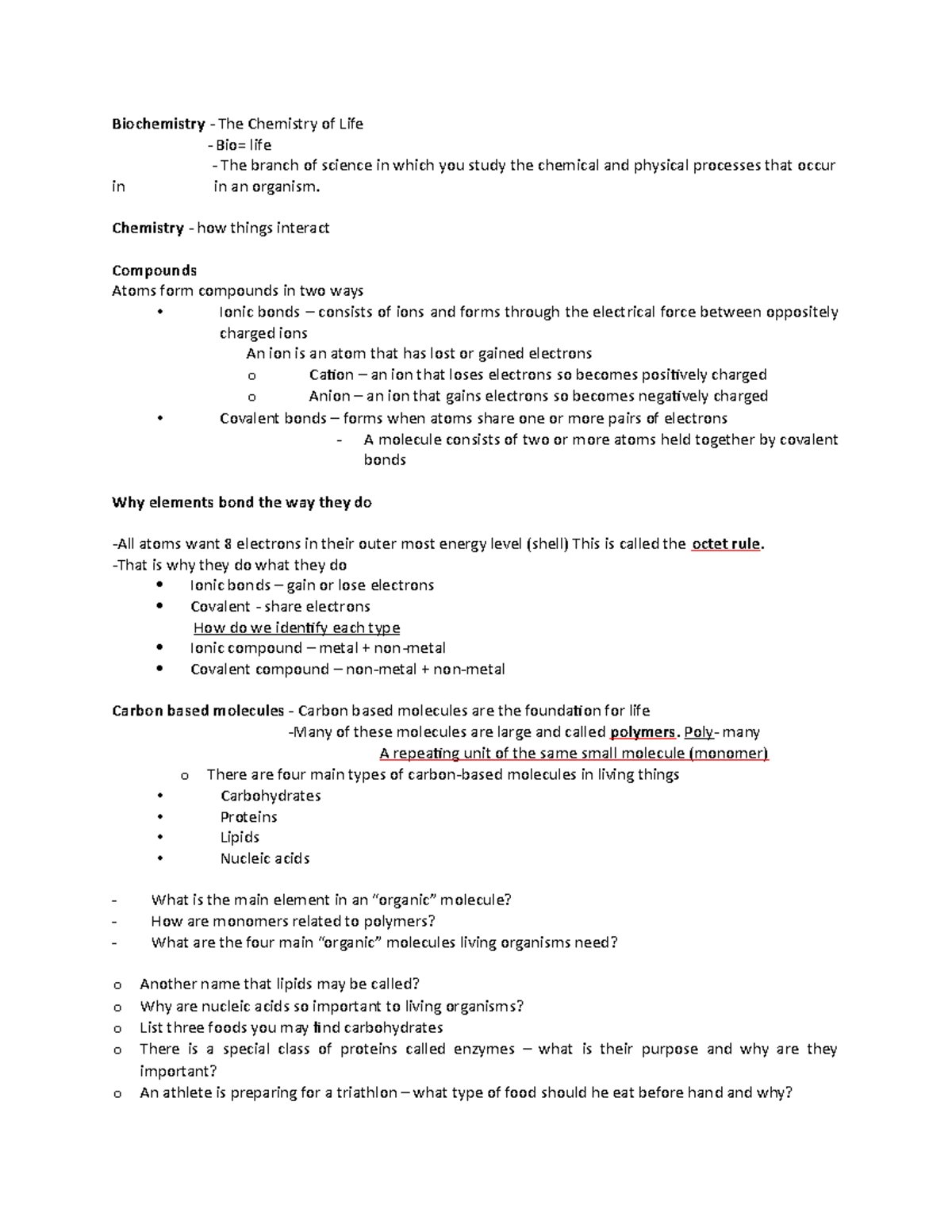 1st Biochemistry practical notes - Biochemistry - The Chemistry of Life ...