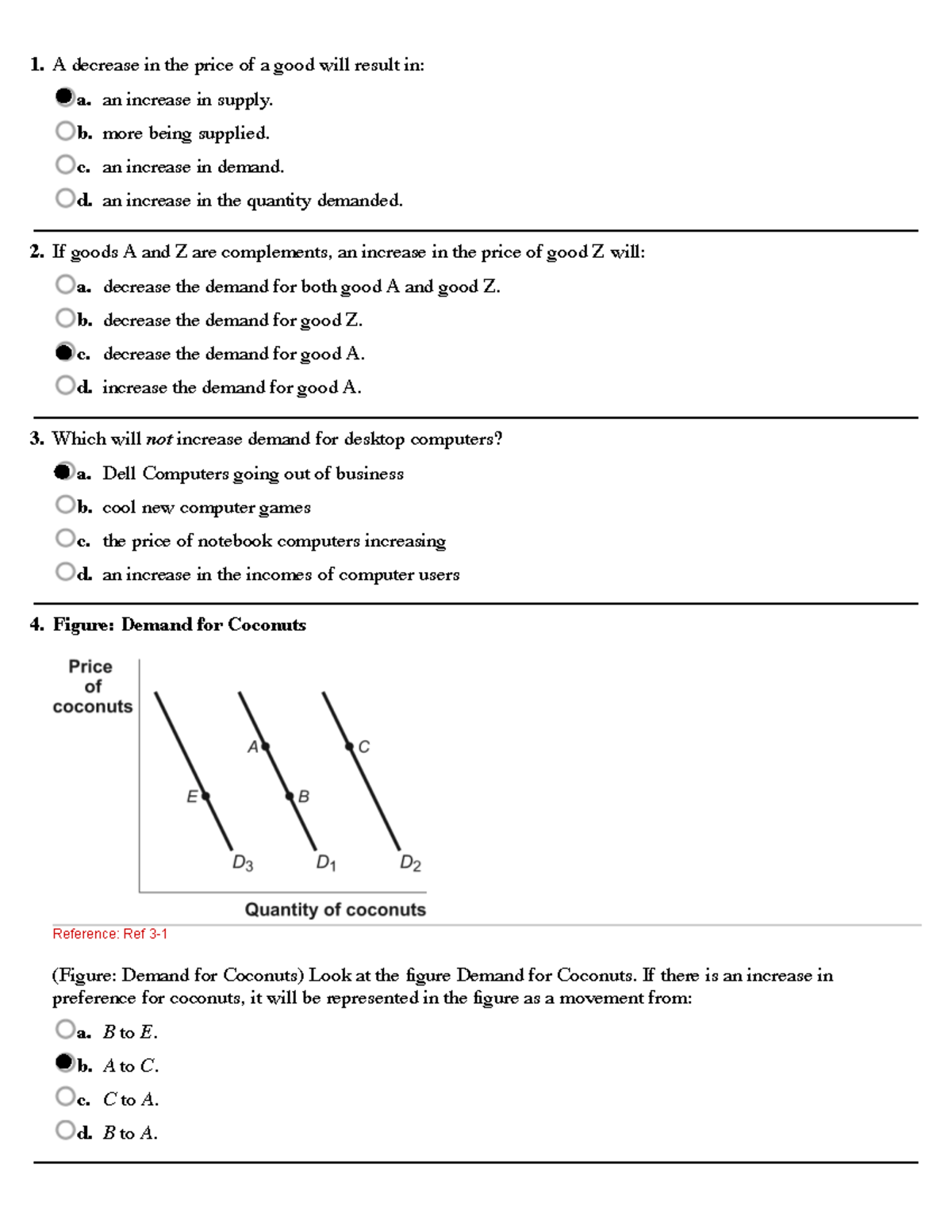PS2 - problems - A decrease in the price of a good will result in: a ...