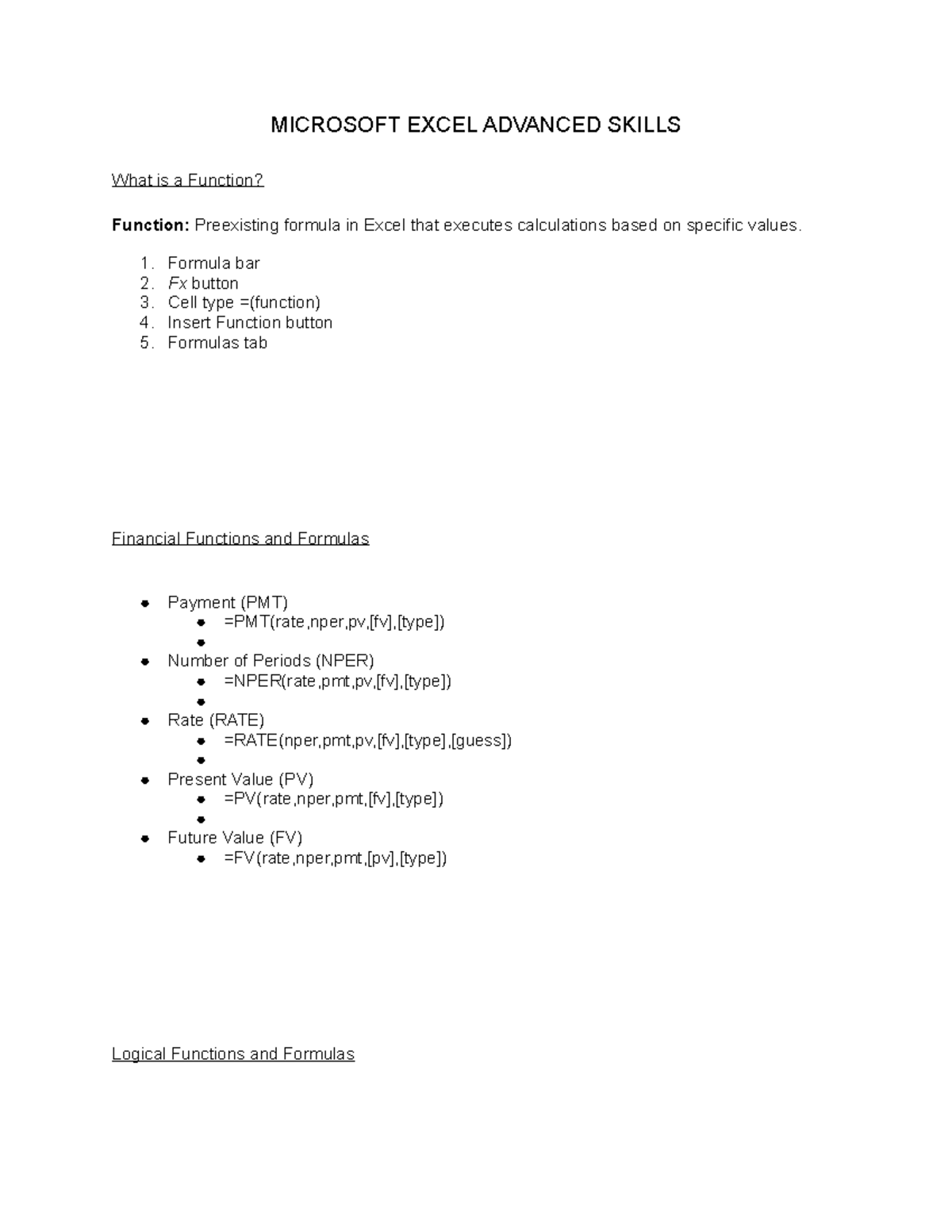 Computer Applications Notes 15 Microsoft Excel Advanced Skills Part 2 computer-applications-notes-15-microsoft-excel-advanced-skills-part-2