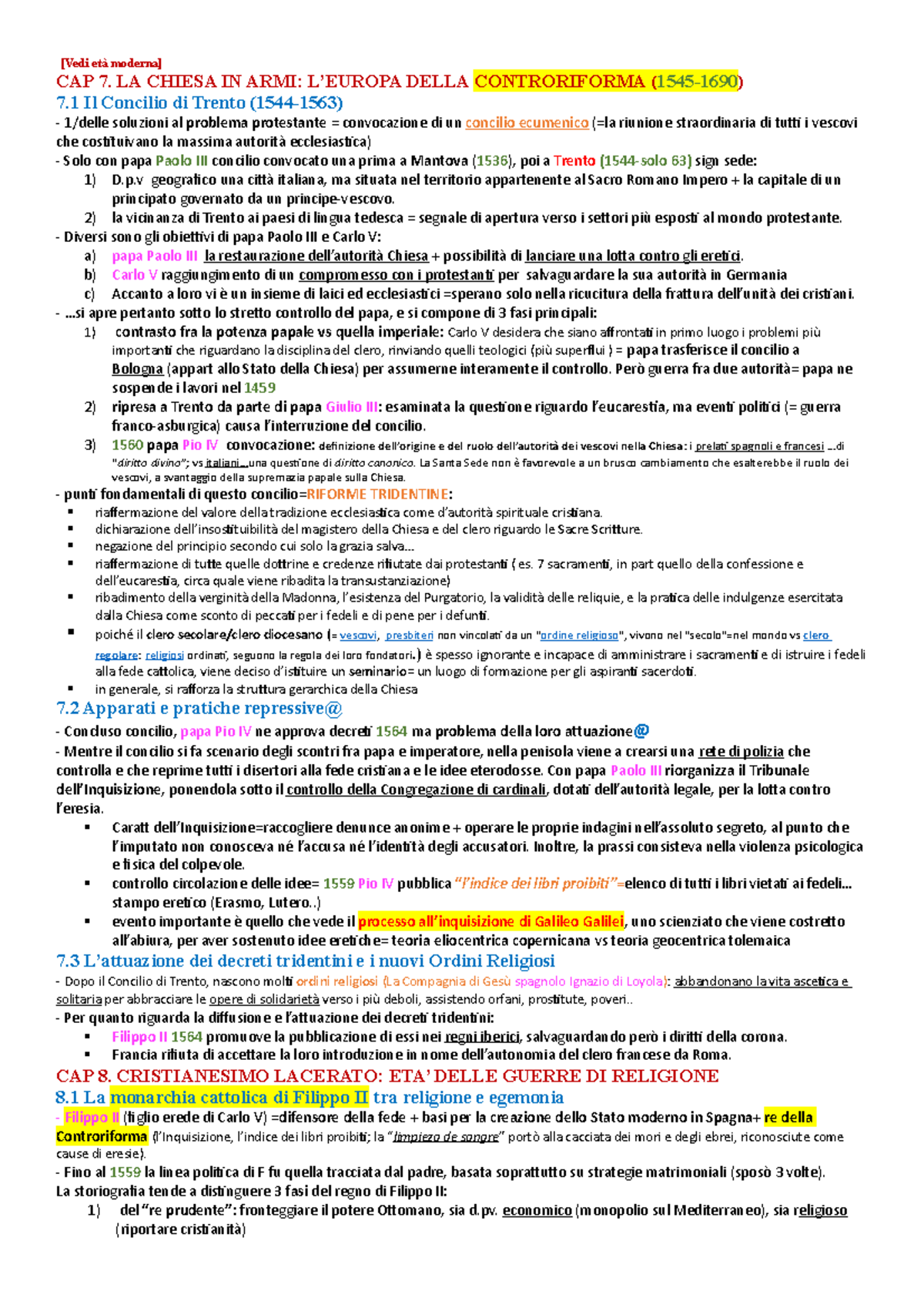 Protestantesimo e controriforma + Seicento - Storia moderna - UNIPA ...