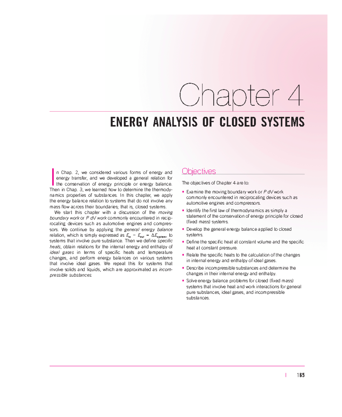 Ch4 energy analysis - Chapter 4 ENERGY ANALYSIS OF CLOSED SYSTEMS | 165 ...