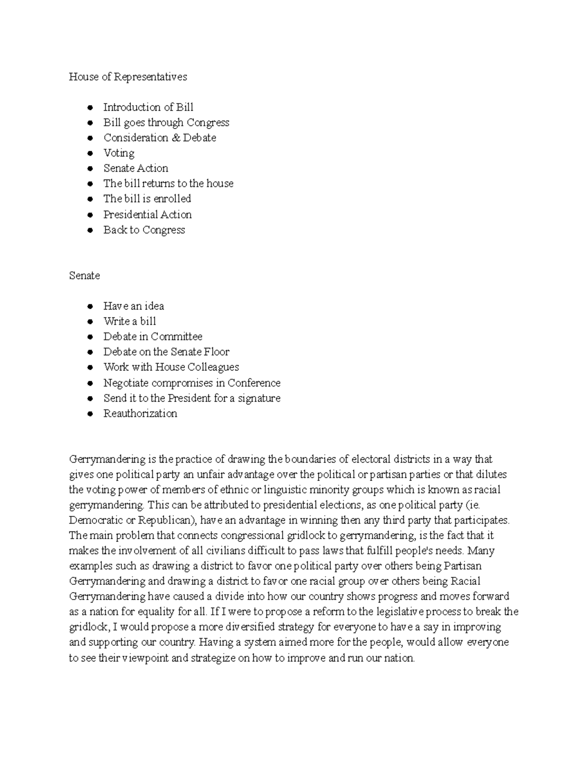 Lesson 5 Discussion - House of Representatives Introduction of Bill ...