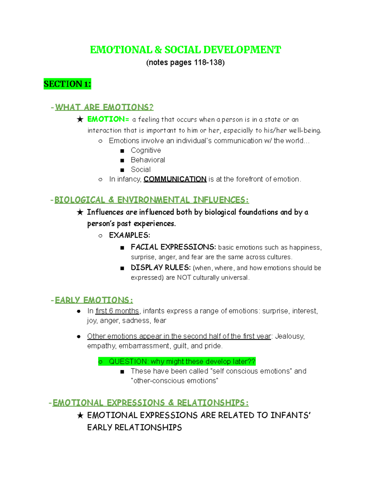 Emotional & Social Development Notes - EMOTIONAL & SOCIAL DEVELOPMENT ...