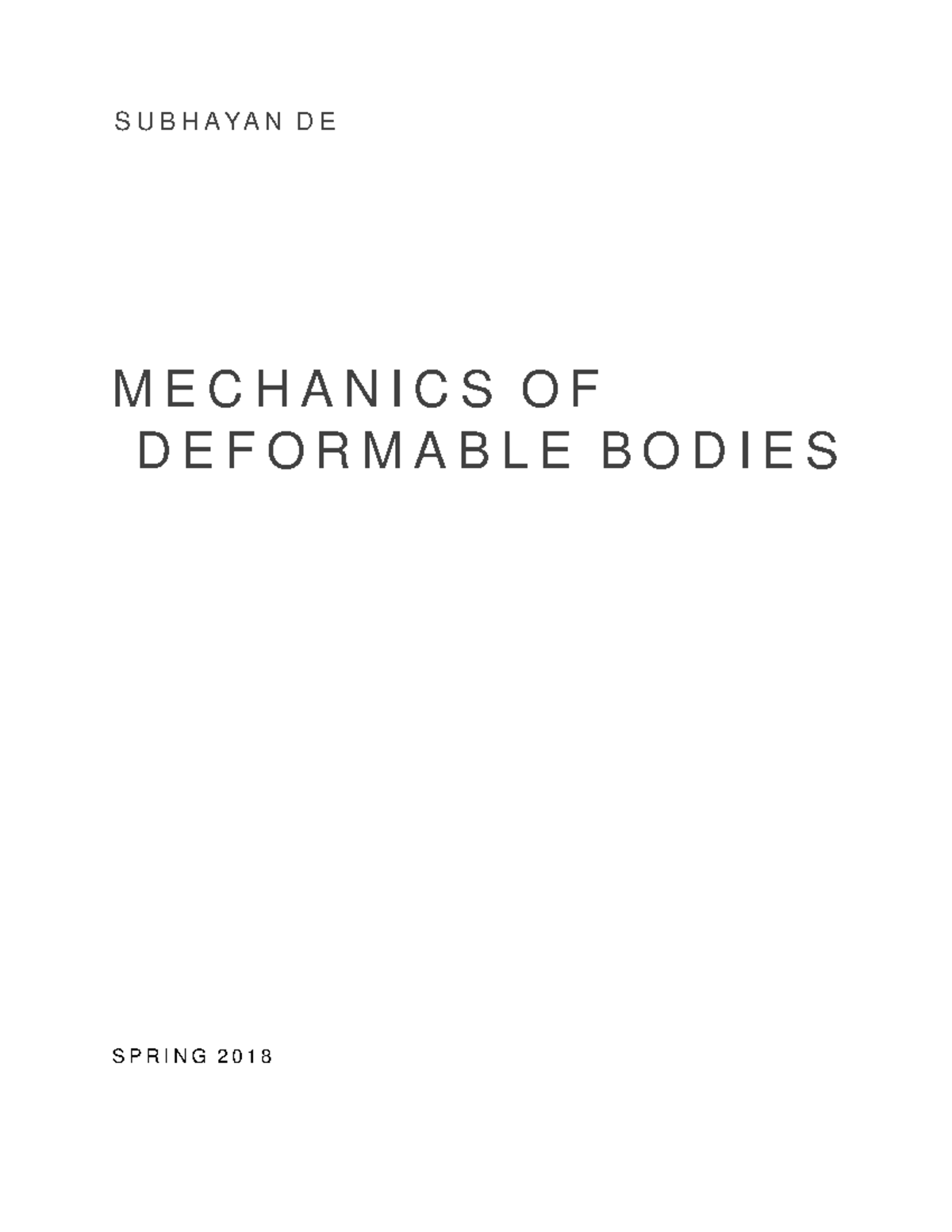 Mechanics of Deformable Bodies - S U B H A YA N D E M E C H A N I C S O ...
