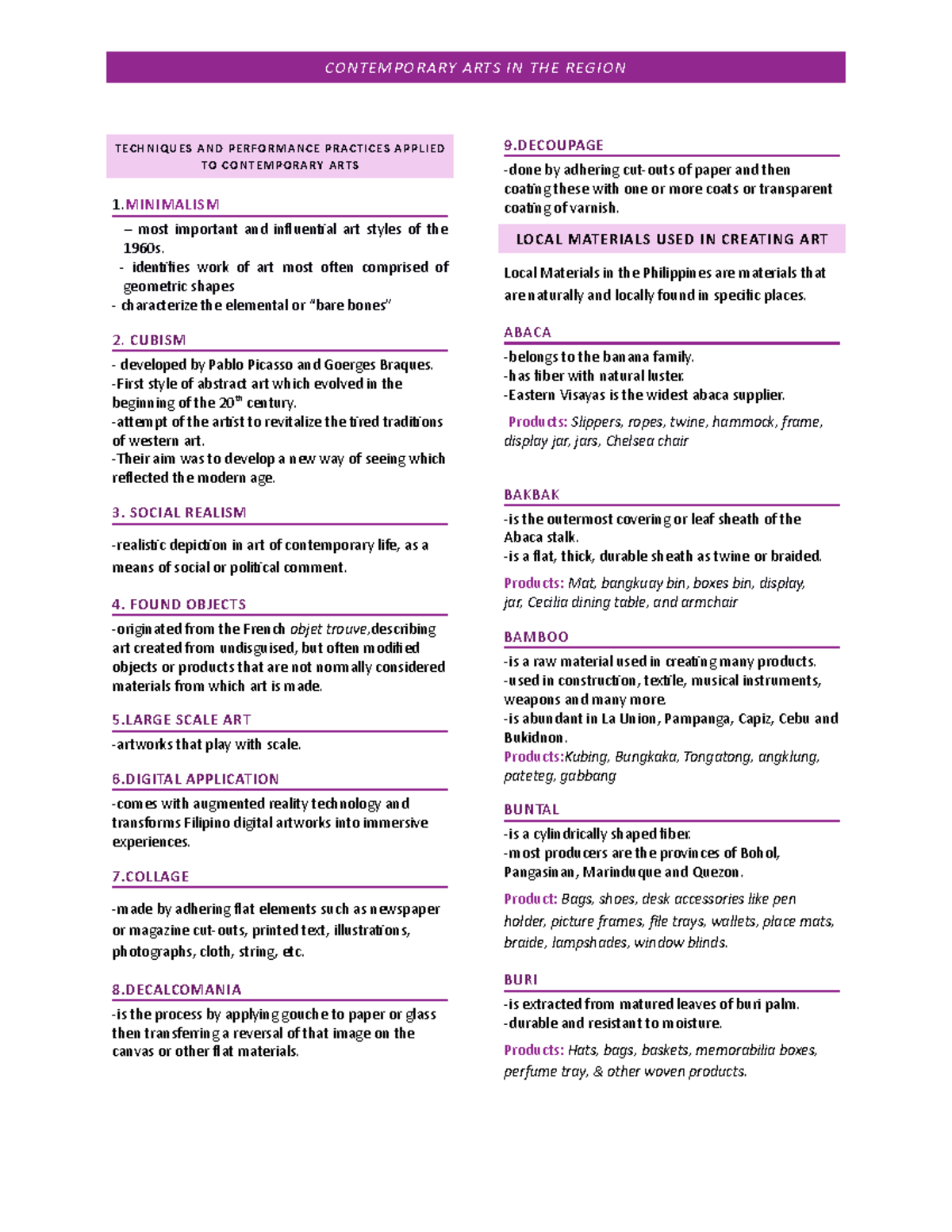 Contemporary ARTS IN THE Region - CONTEMPORARY ARTS IN THE REGION ...