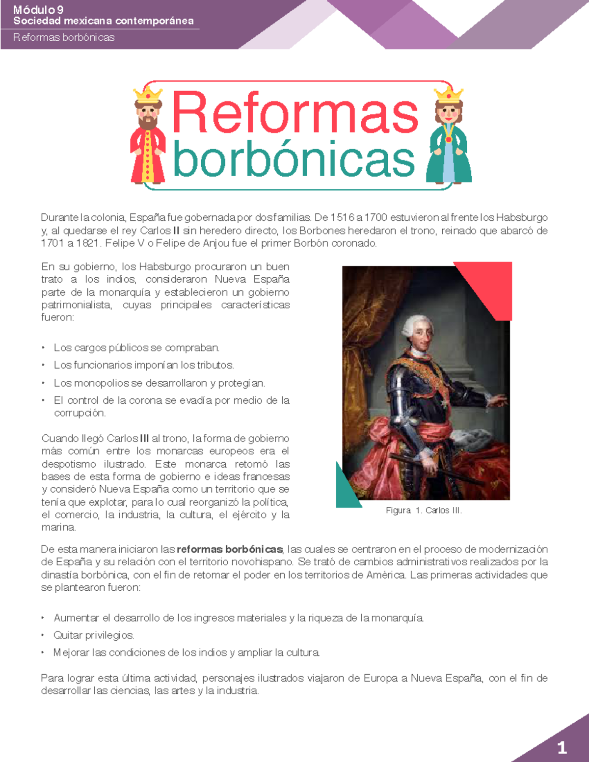 M09 S1 Reformas borbónicas PDF - Sociedad mexicana contemporánea ...