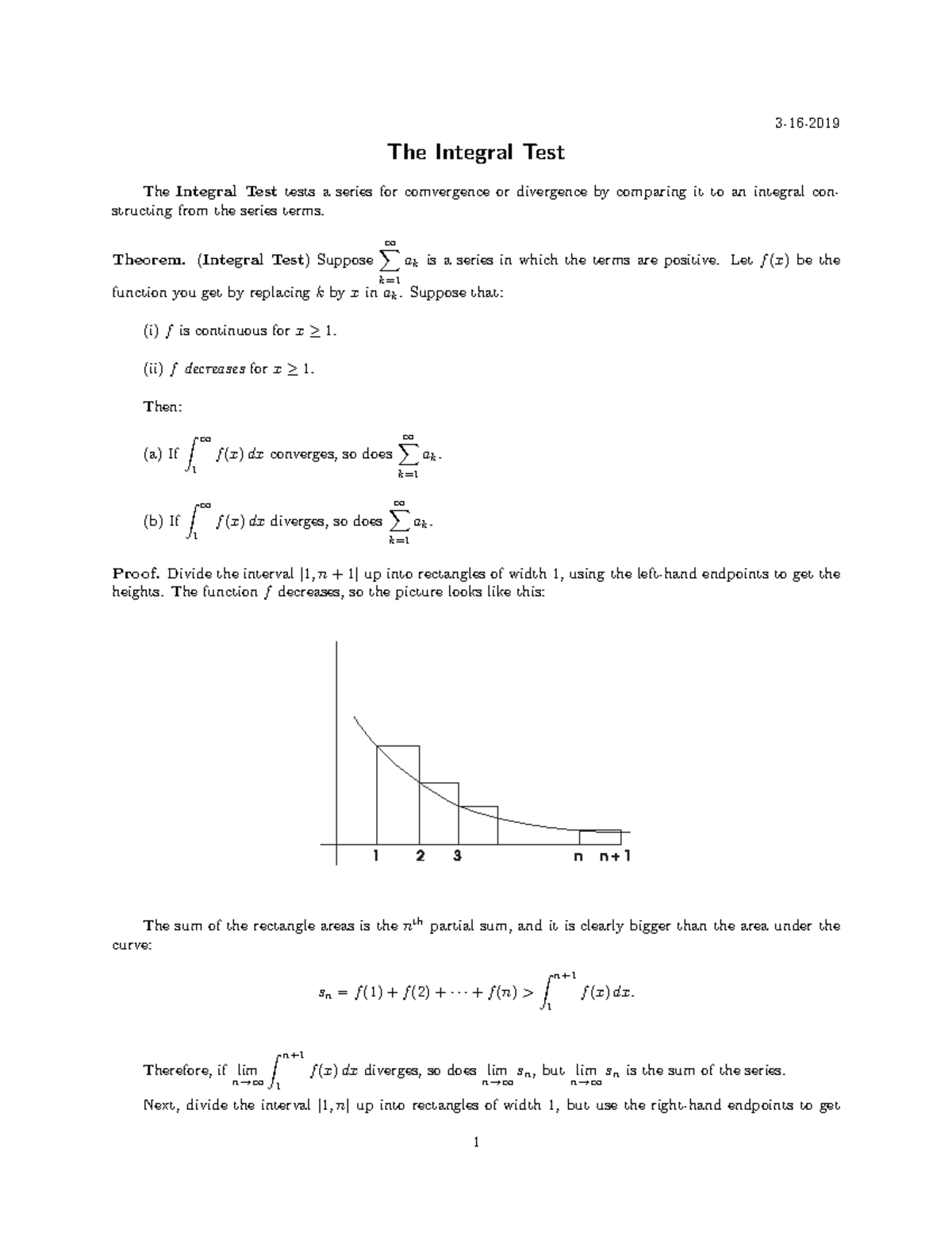 Integral-test - Integral-test - 3-16- The Integral Test The Integral ...
