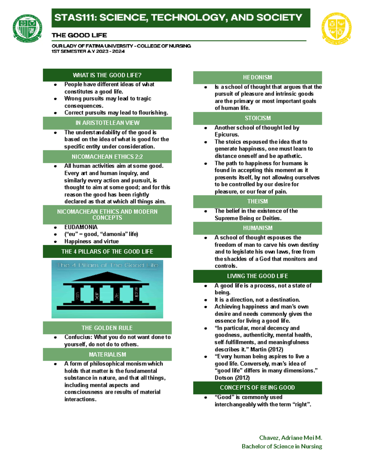 The Good Life - STAS - WHAT IS THE GOOD LIFE? People have different ...