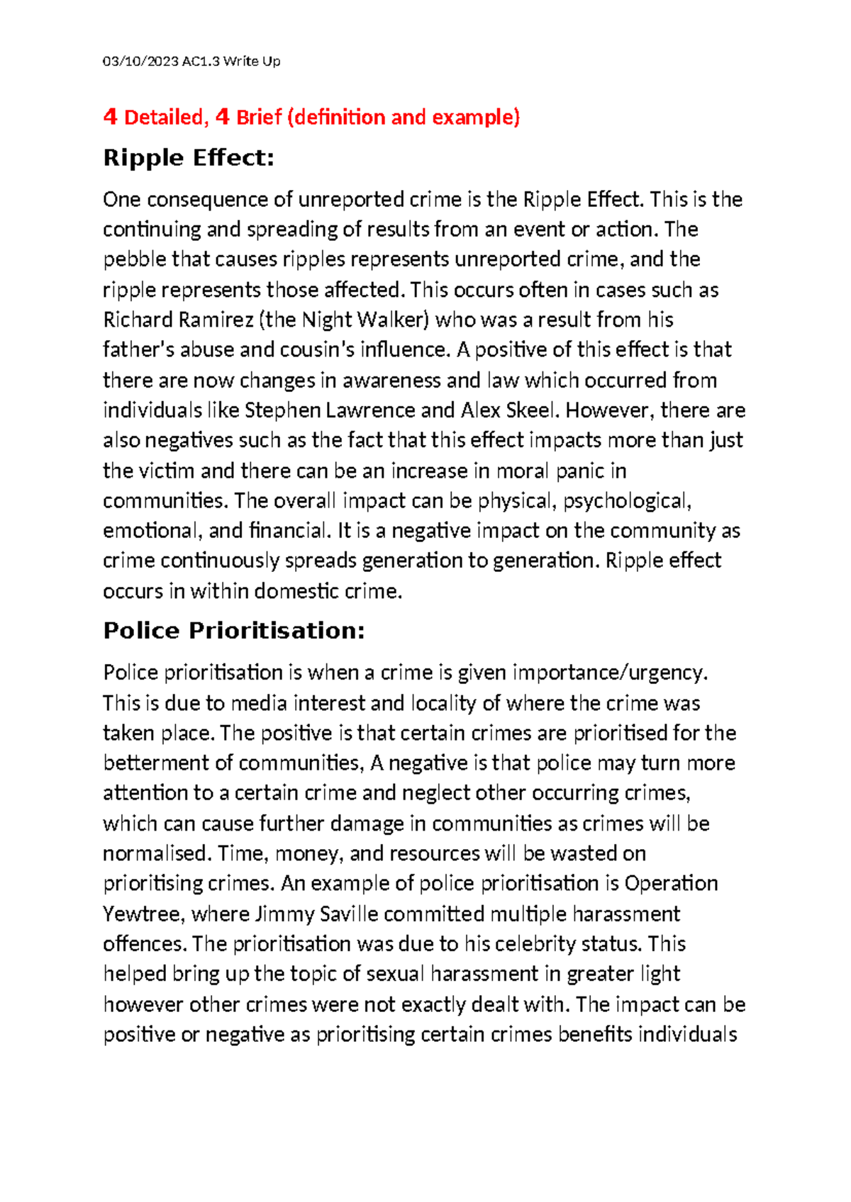 AC1.3 Write Up(complete) - 4 Detailed, 4 Brief (definition and example ...