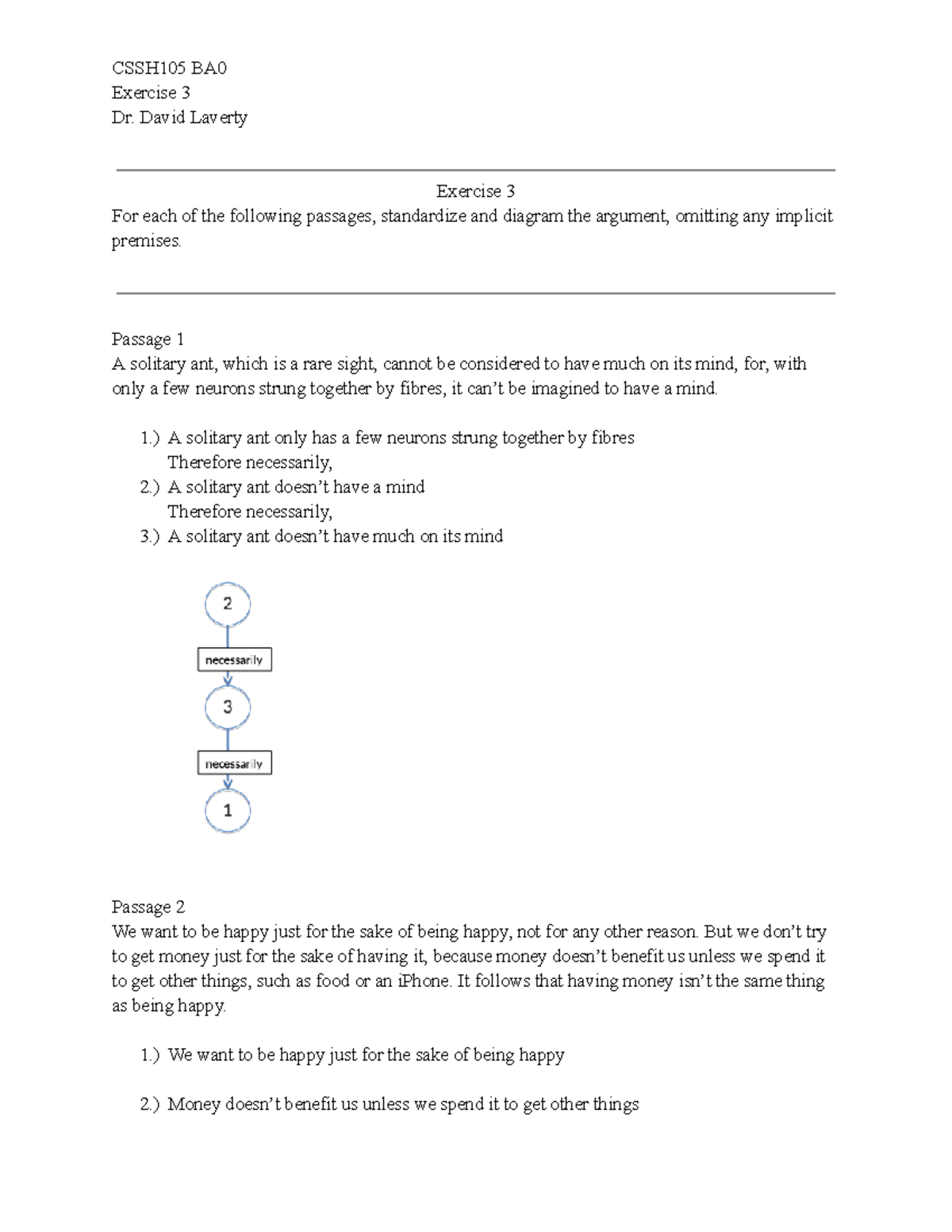 Exercise 3 - cases - CSSH105 BA Exercise 3 Dr. David Laverty Exercise 3 ...