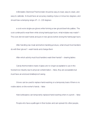Servsafe Chapter 5 & 6 NTD 410 - ___________________________ is the ...
