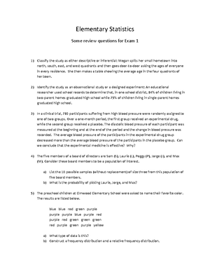 STAT 301 A Elementary Statistics Spring - STAT 301 – A ELEMENTARY ...
