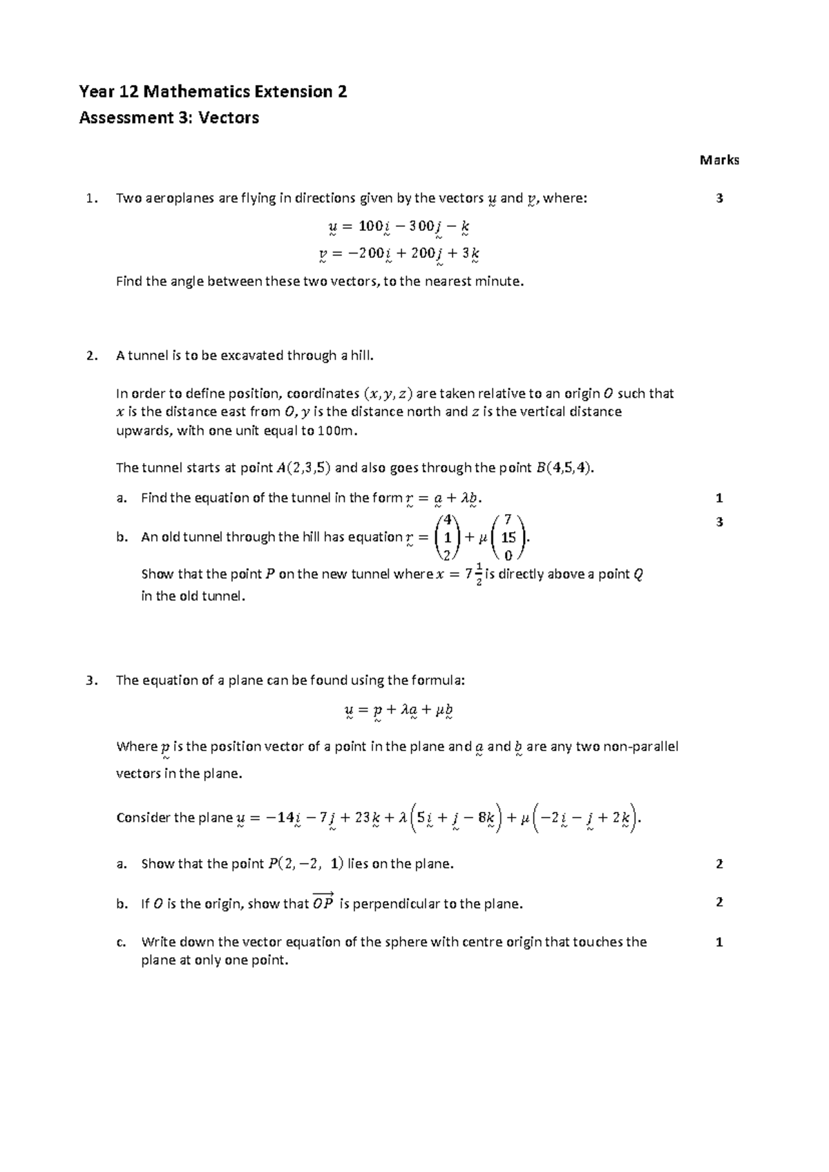 All Vector Paper Question and Solution - Year 12 Mathematics Extension ...