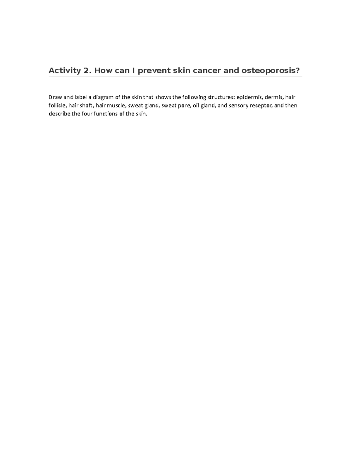 Human tar 4 - Activity 2. How can I prevent skin cancer and ...