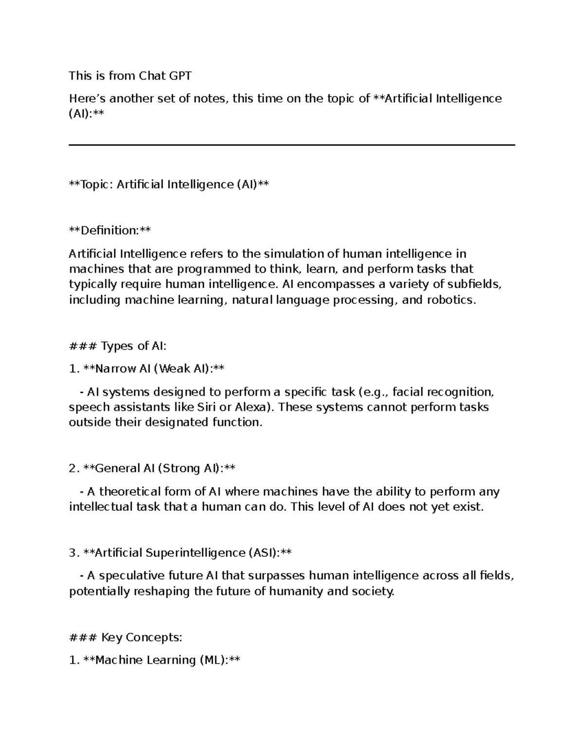 Overview of AI - For Subscription purposes only - This is from Chat GPT ...