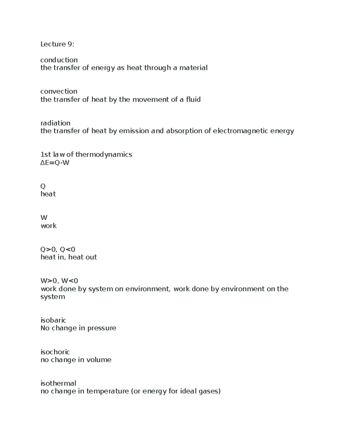 General Physics PHY 2048C Lecture 9 - Lecture 9: conduction the transfer of energy as heat ...