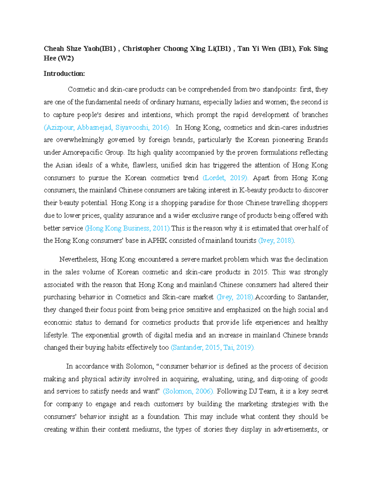 Marketing Research Proposal - Cheah Shze Yaoh(IB1) , Christopher Choong ...