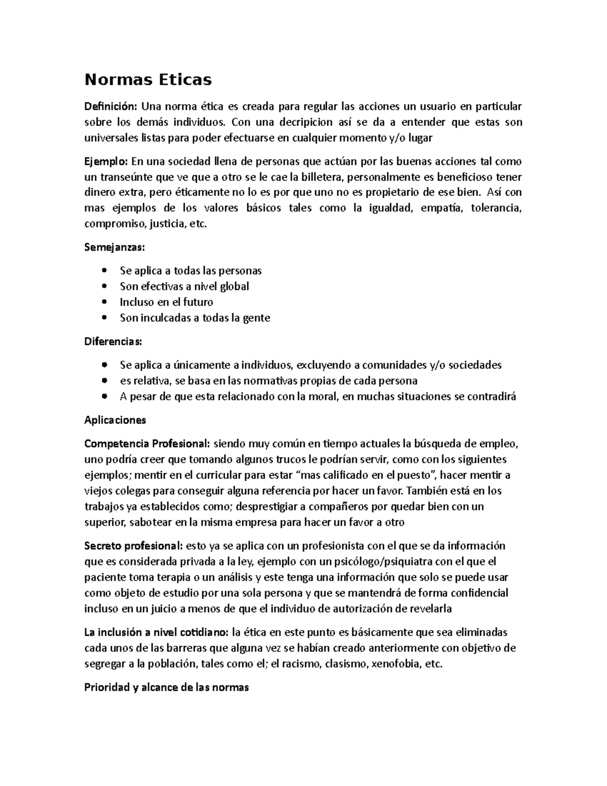 Normas eticas - Resumen de la normatividad etica - Normas Eticas ...