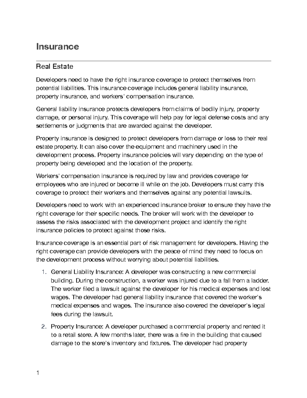 Real Estate Insurance - Insurance Real Estate Developers need to have ...