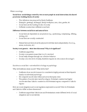 SOCI 1 Class Notes - ,Class 1 - 9/28—- Sociology: the discipline that ...