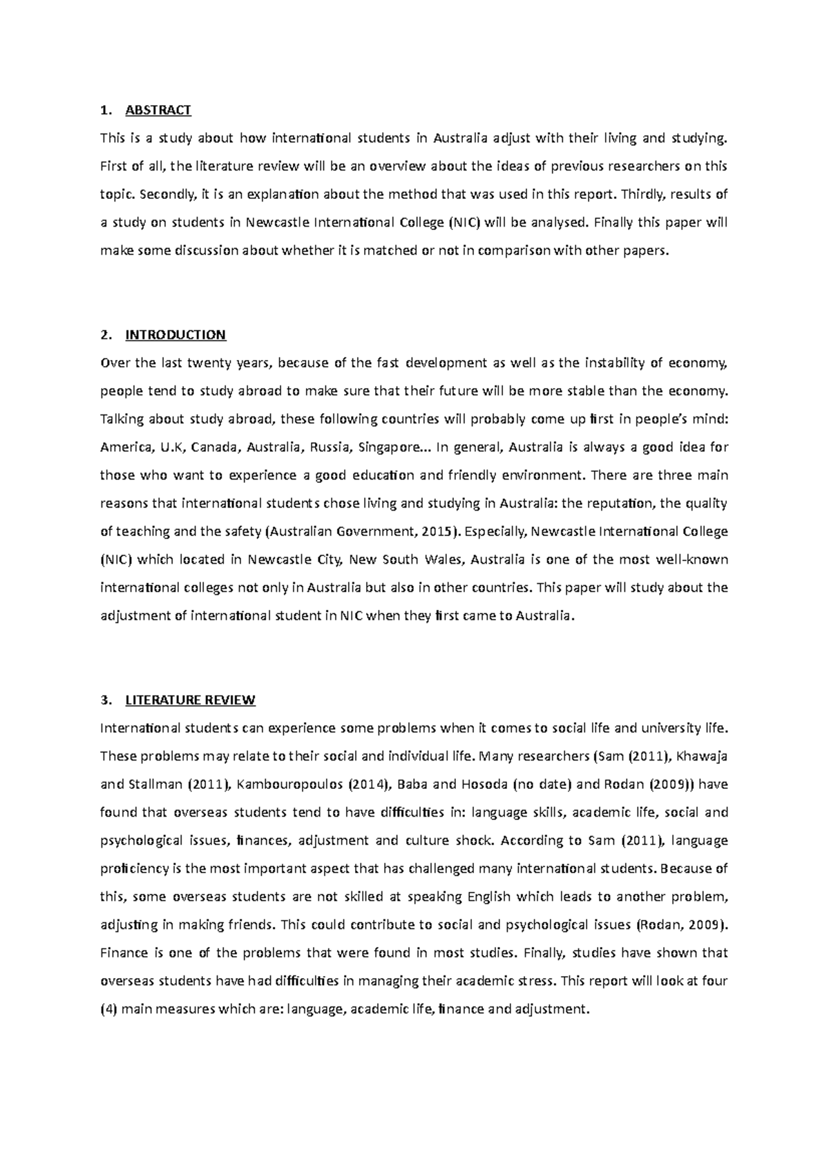Report Assignment - 1. ABSTRACT This is a study about how international ...