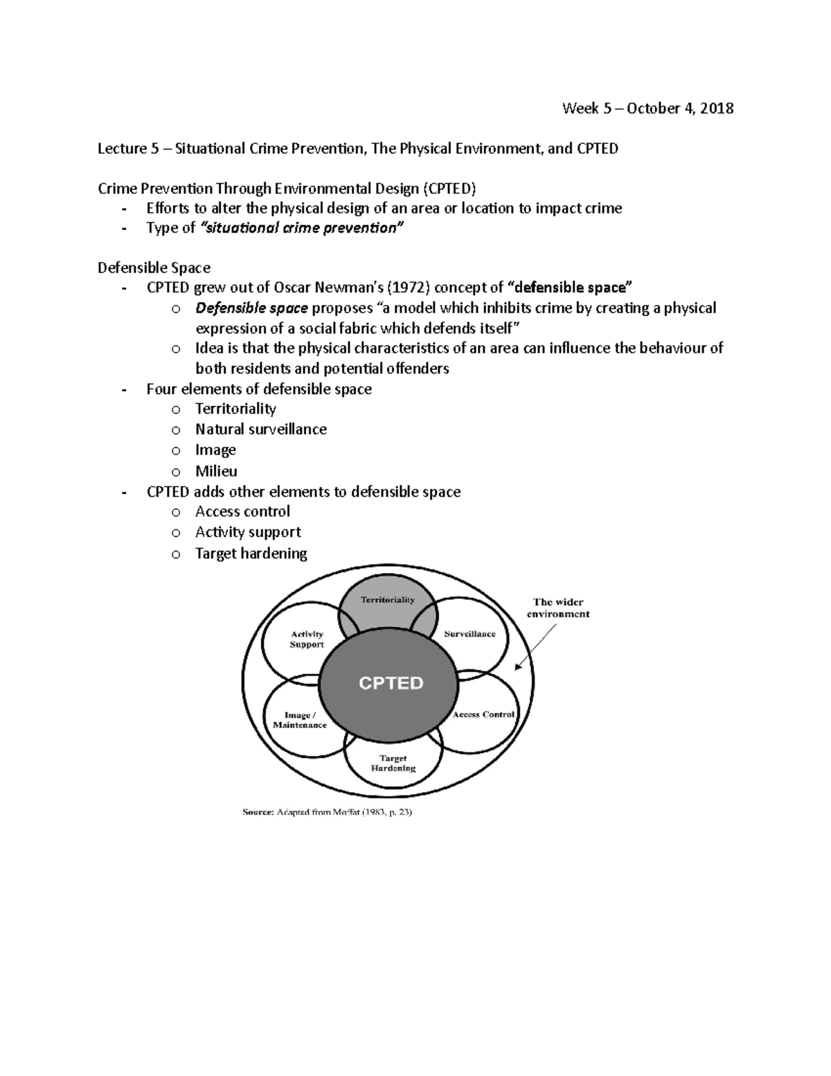Lecture 5 - Situational Crime Prevention, The Physical Environment, and ...