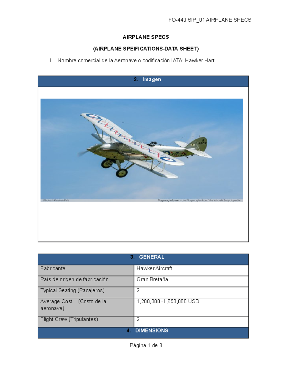 Airplane Specs - apuntes - FO-440 SIP_01 AIRPLANE SPECS AIRPLANE SPECS ...