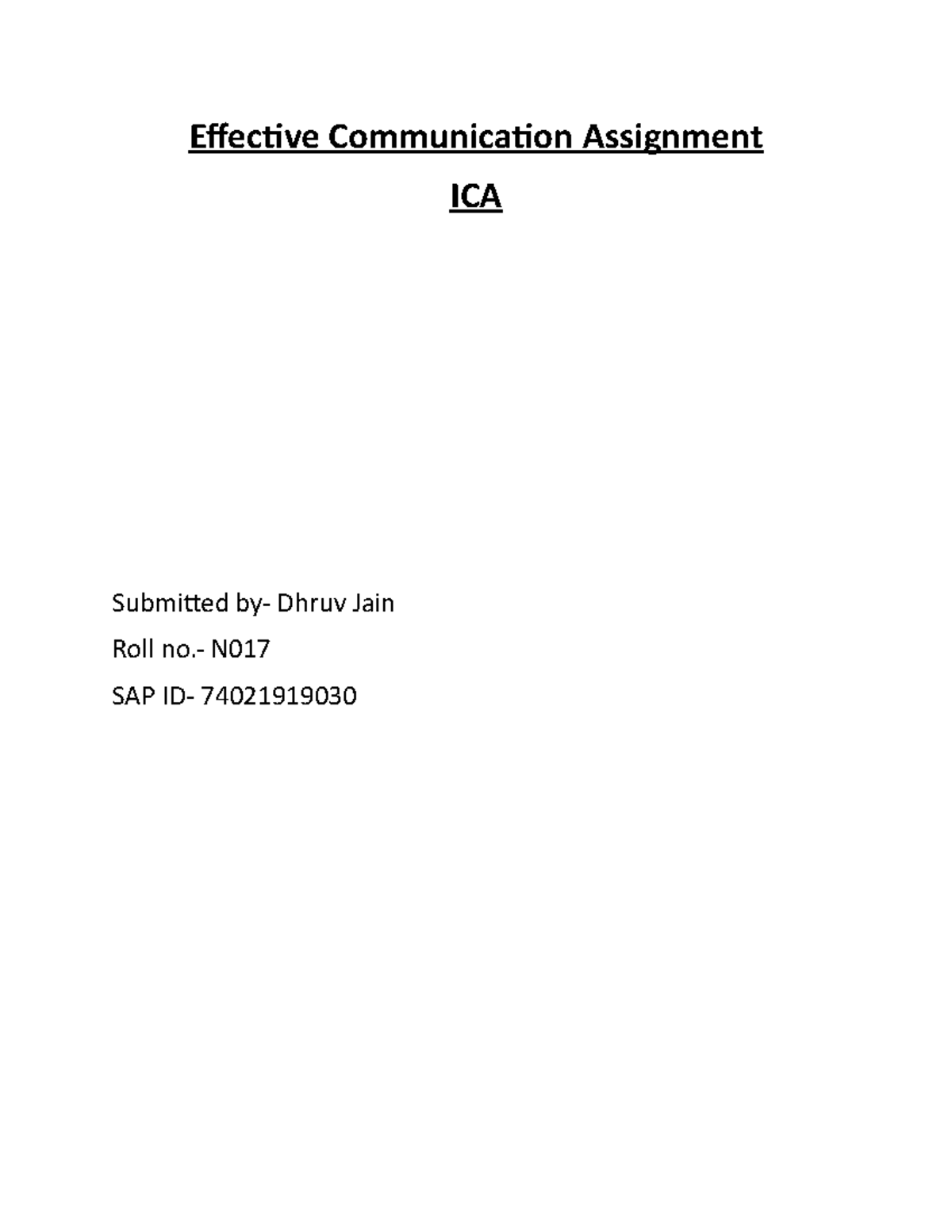 Dhruv Jain N017 EC 2 - Effective communication - Effective ...