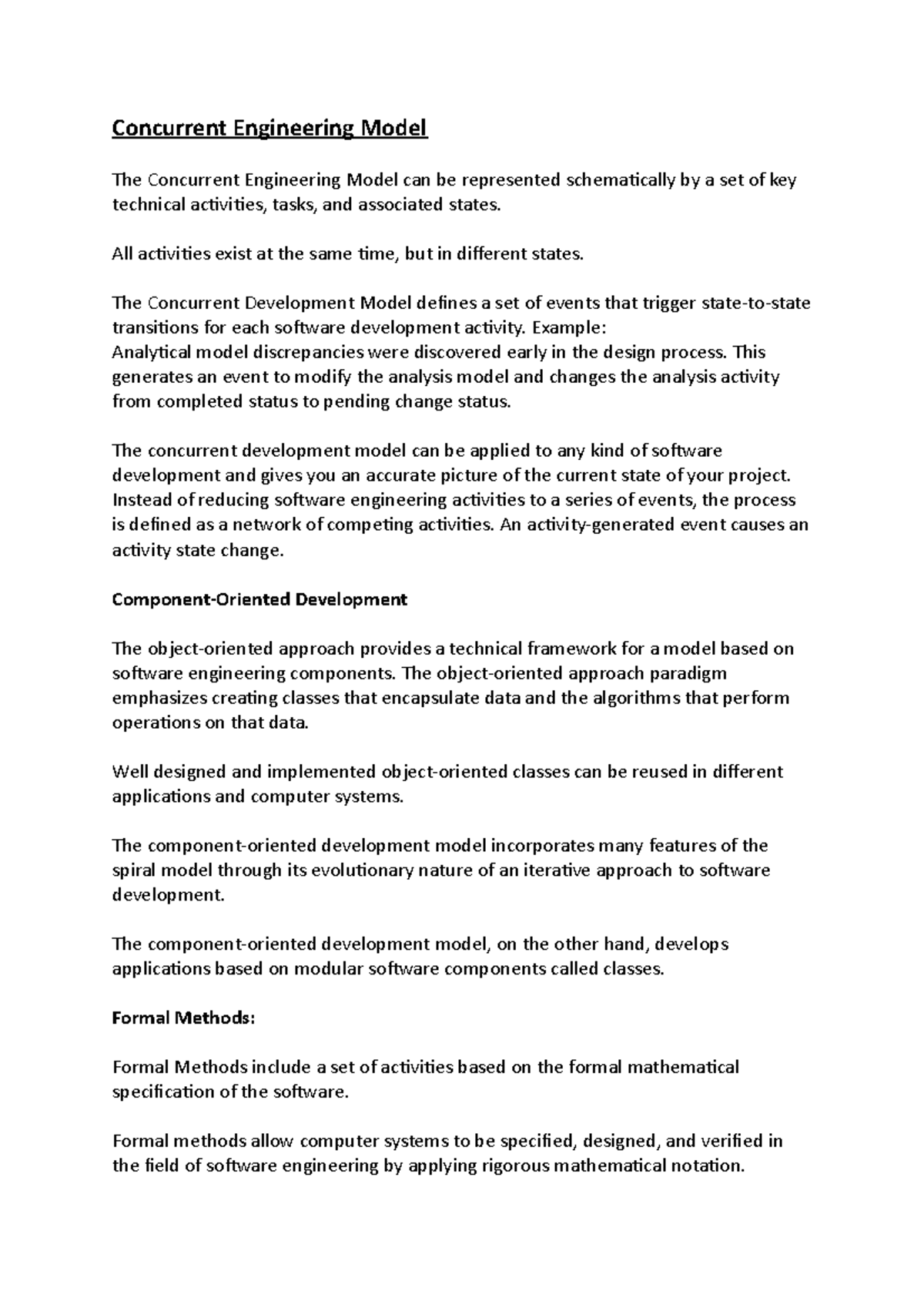 Concurrent Engineering Model - All activities exist at the same time ...