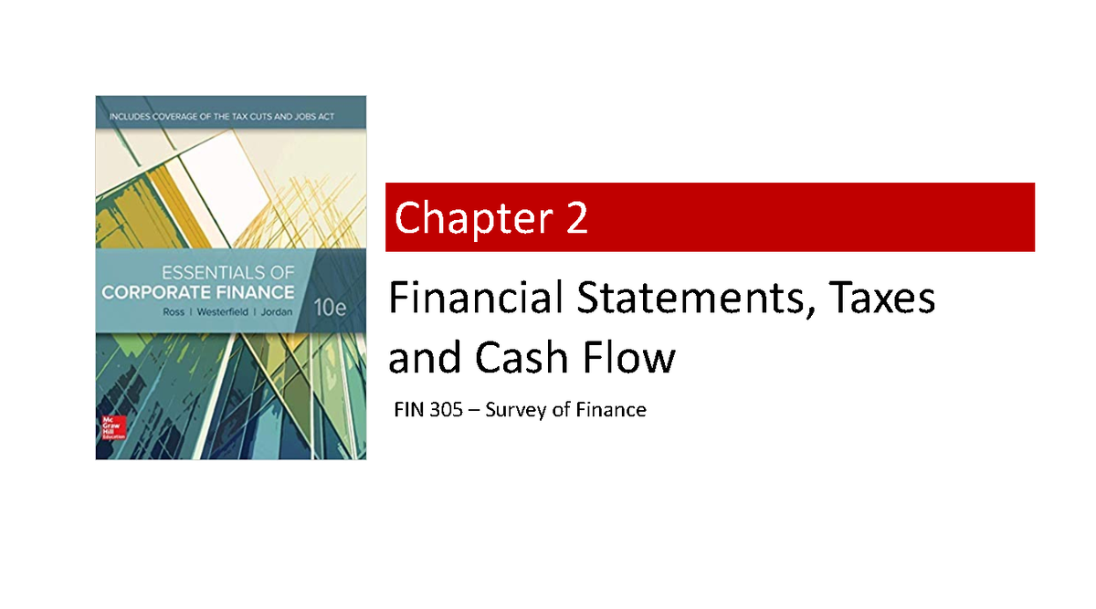 2022 FIN 305 Lecture Notes Chapter 2 - FIN 305 3 Survey of Finance ...