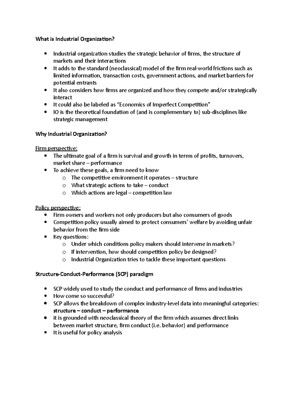 Industrial Organization Chapter 1 - What is Industrial Organization ...