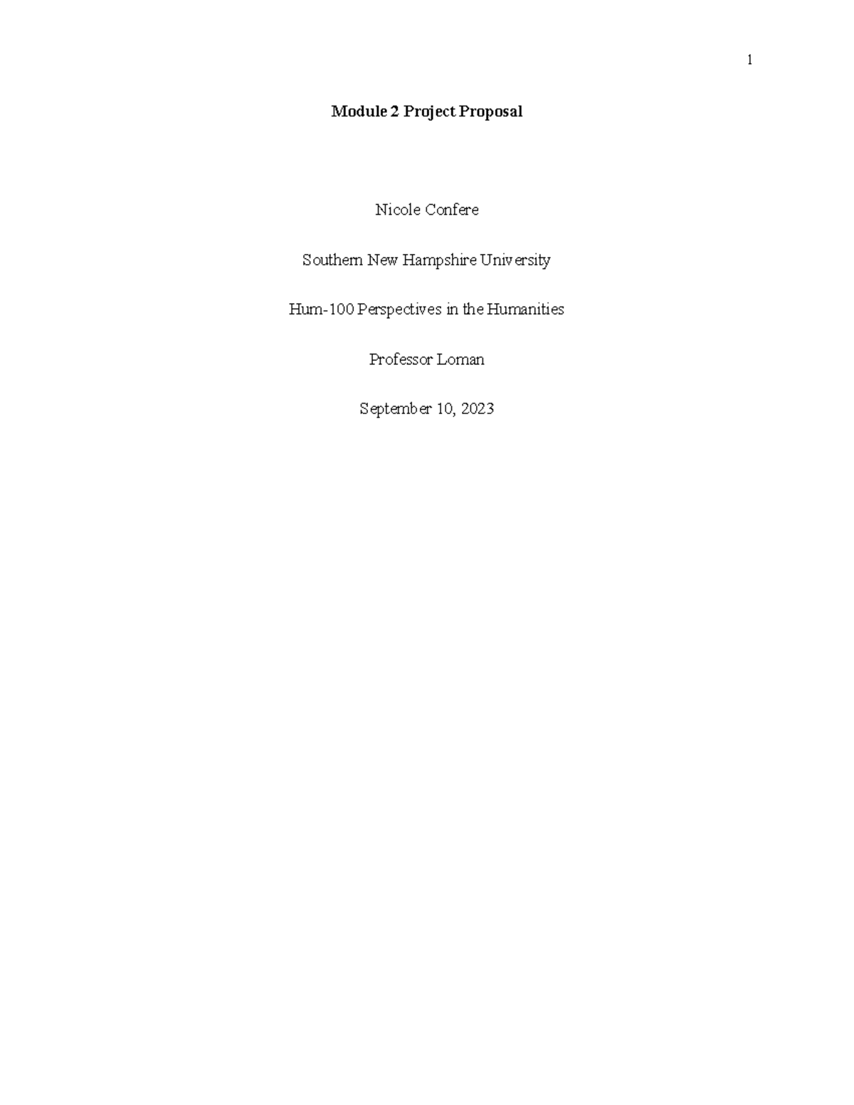 Module 2 Project Proposal - 1 Module 2 Project Proposal Nicole Confere ...