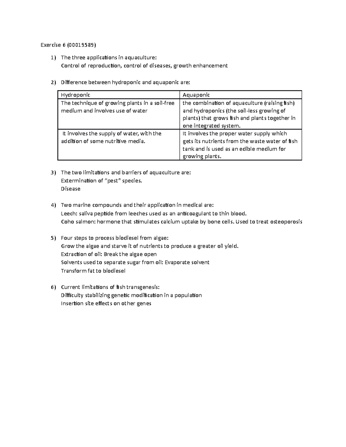 Exercise 6tutorial 2 Bmbm Tutorial 3 And Understanding Biotechnology Tutorials Exercise 6 5960