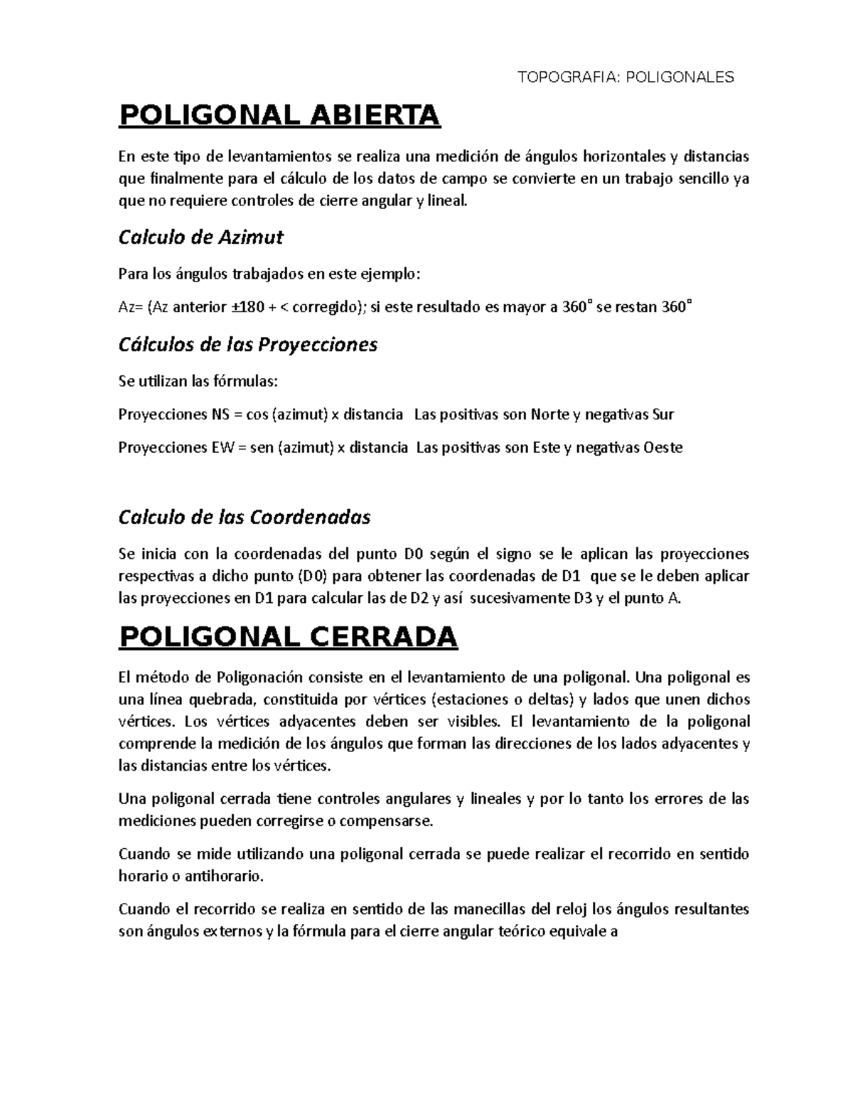 Topografia Poligonal Cerrada Informe 2 - TOPOGRAFIA: POLIGONALES ...