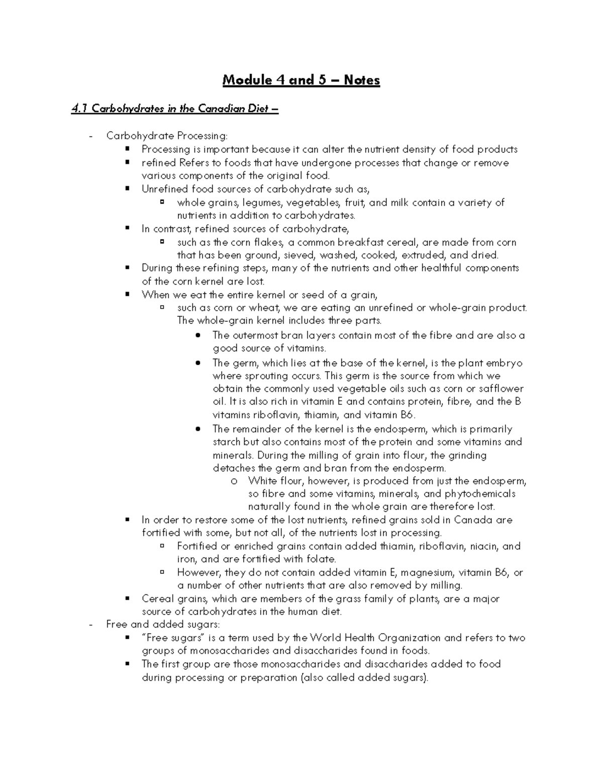 Module 4 And 5 Notes Module 4 And 5 Notes 4 Carbohydrates In The module-4-and-5-notes-module-4-and-5-notes-4-carbohydrates-in-the