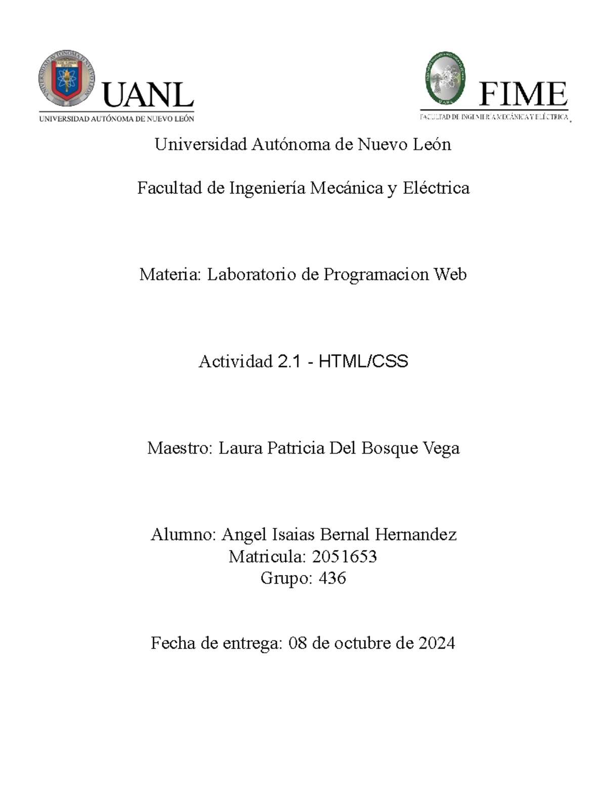 Practica 2 - programacion web pract 2 - Universidad Autónoma de Nuevo León Facultad de ...