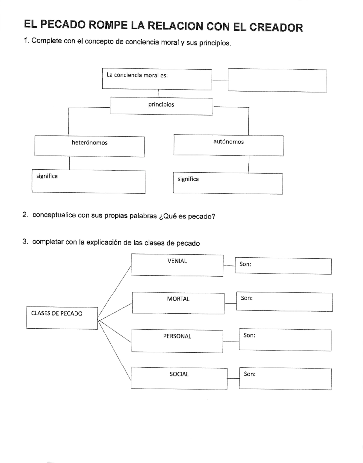 Taller EL Pecado Rompe LA Relaci-N CON EL Creador - EL PECADO ROMPE LA RELACION CON EL CREADOR 1 ...