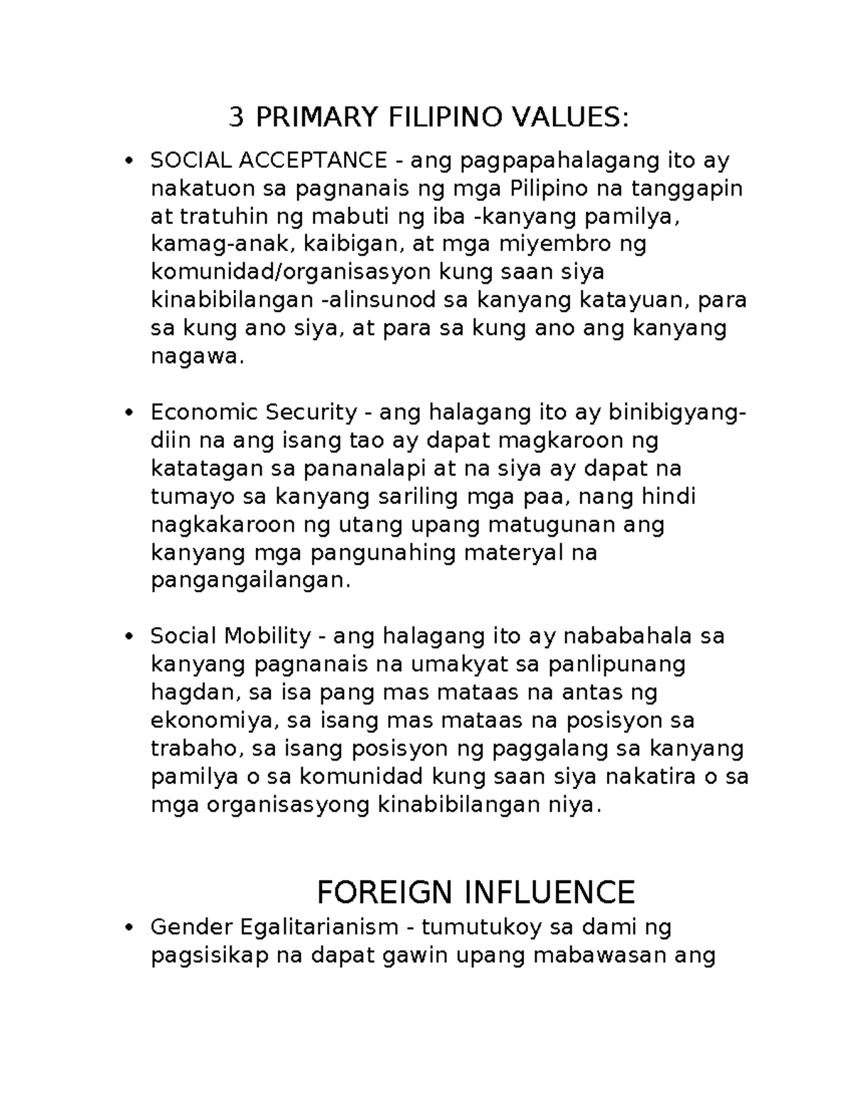 3 Primary Filipino Values - 3 PRIMARY FILIPINO VALUES: SOCIAL ...