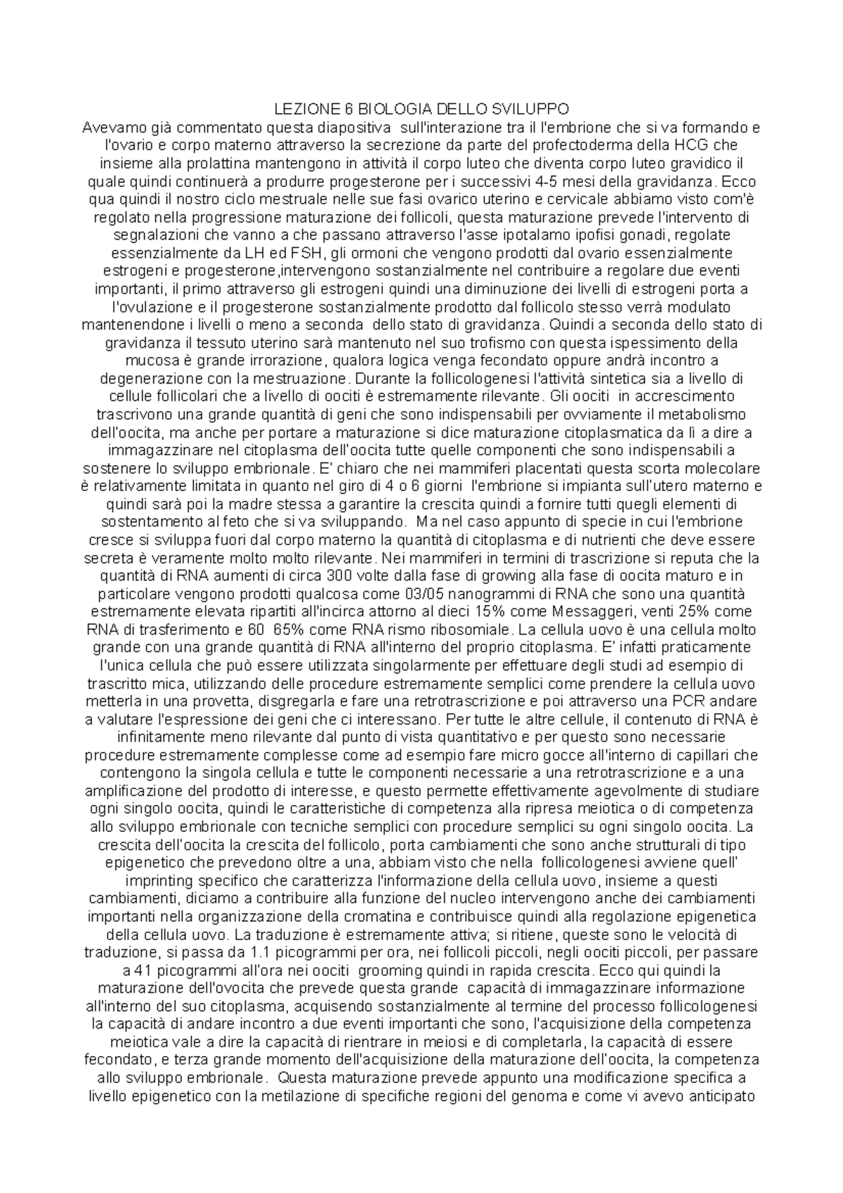 Lezione 6 Biologia Dello Sviluppo revisionata - LEZIONE 6 BIOLOGIA ...