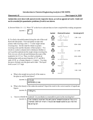 Intro To Chem Engineering Analysis hw 10 - Introduction to Chemical ...