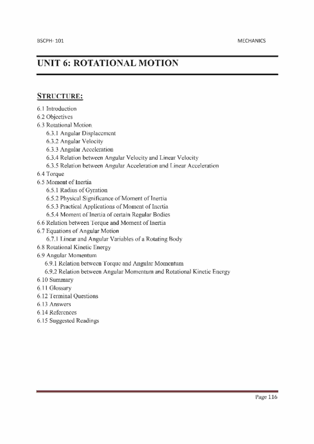 Unit-6 Rotational Motion - Classical Mechanics & Mathematical Methods ...