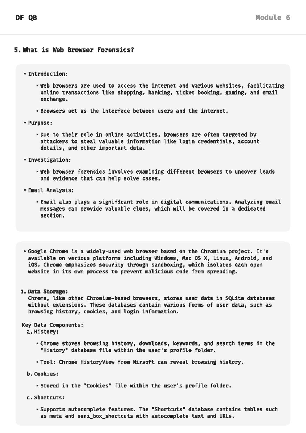 Module 6 Exam question bank - DF QB Module 6 What is Web Browser ...