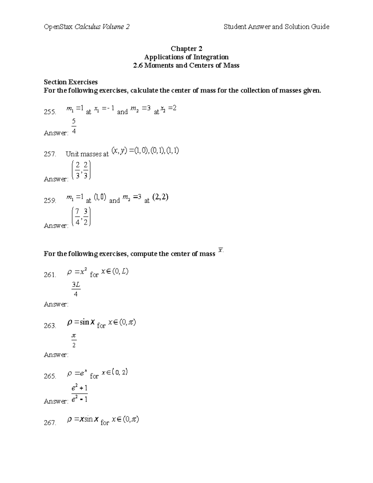 Calculus Volume 2 SASG 02 06 - Chapter 2 Applications of Integration 2 Moments and Centers of ...
