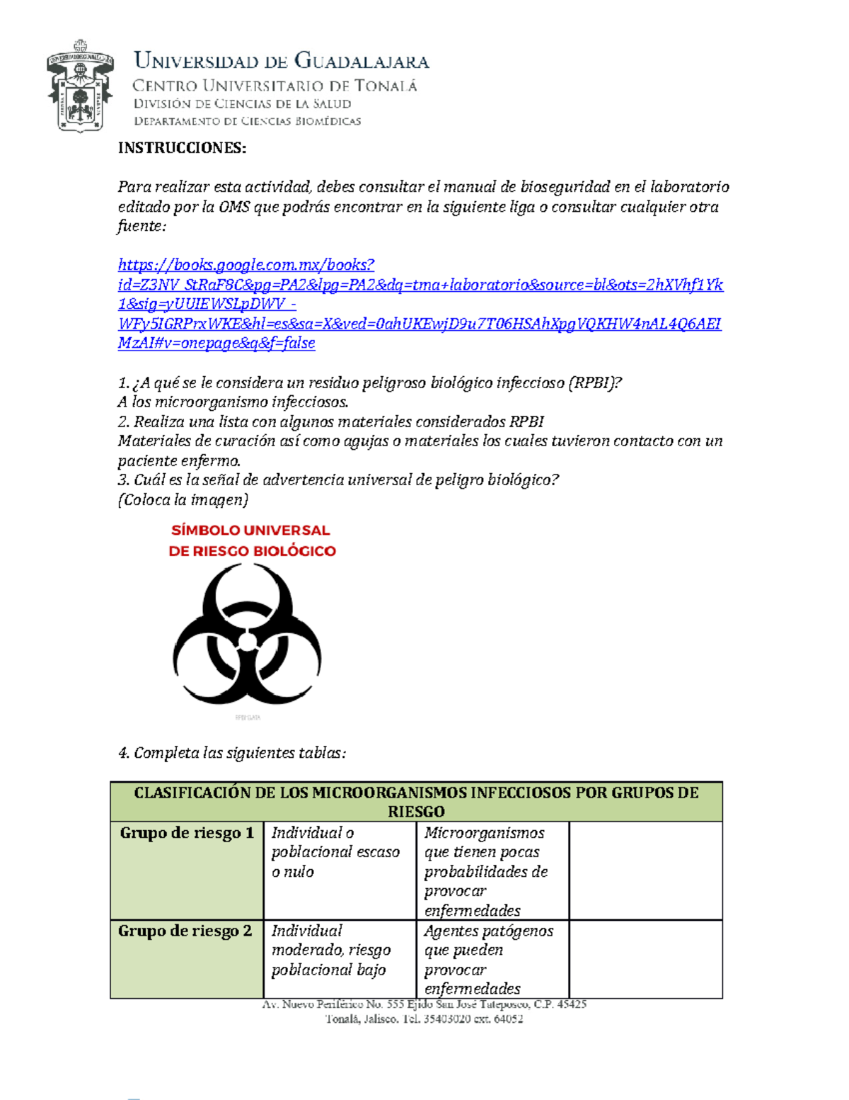 RPBI - que es rpbi - INSTRUCCIONES: Para realizar esta actividad, debes ...