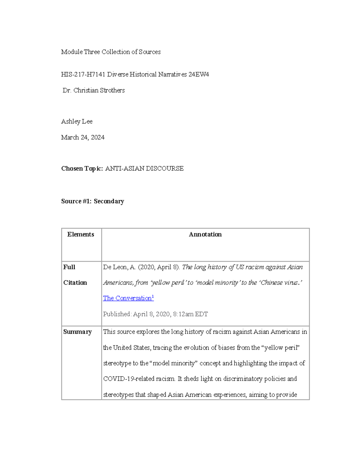 Module Three Collection of Sources Final Draft - Module Three ...