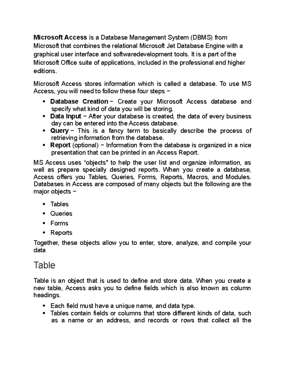 Microsoft Access 2007 - Microsoft Access is a Database Management ...