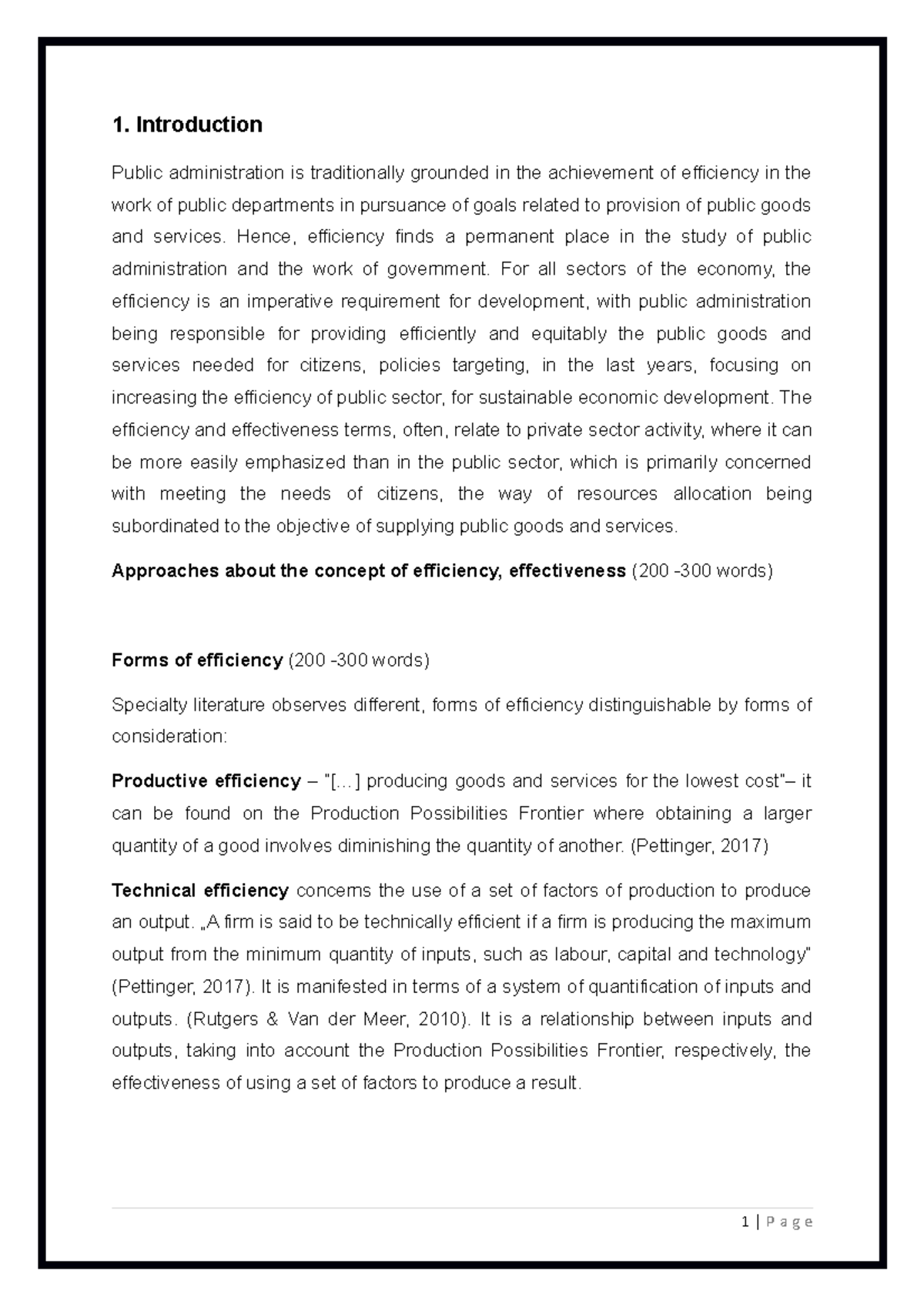 Assigment. PSB - Assignment for PSB - 1. Introduction Public administration is traditionally ...