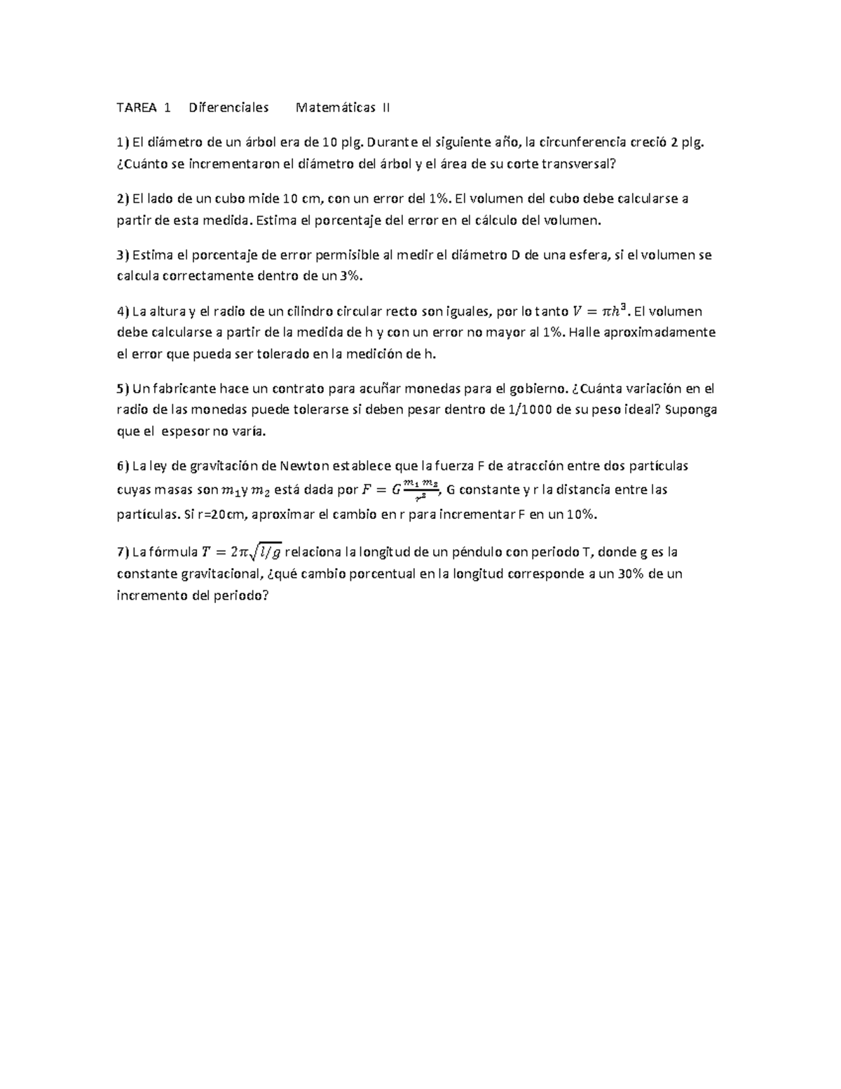 Tarea 1 - Kdkdnd - TAREA 1 Diferenciales Matem·ticas II El di·metro de ...