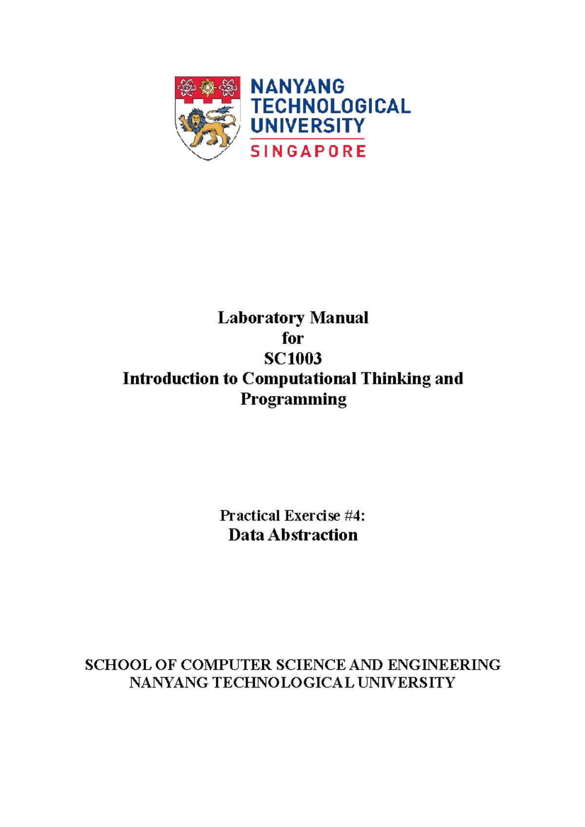 SC1003 Ex 4 - Data abstraction - Laboratory Manual for SC Introduction ...